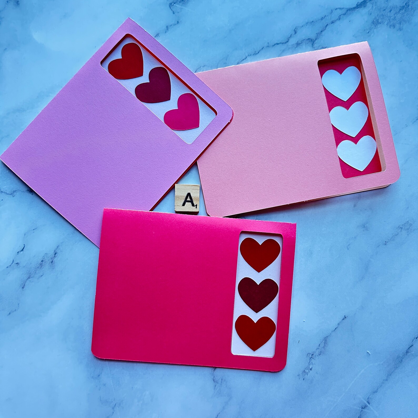 Heart Note Cards - Set of 3 - Blank Inside - Love Notes - Valentine's ...