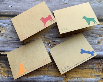 Paw Print Animal Tracks Cards Set of 10 in White or Light - Etsy