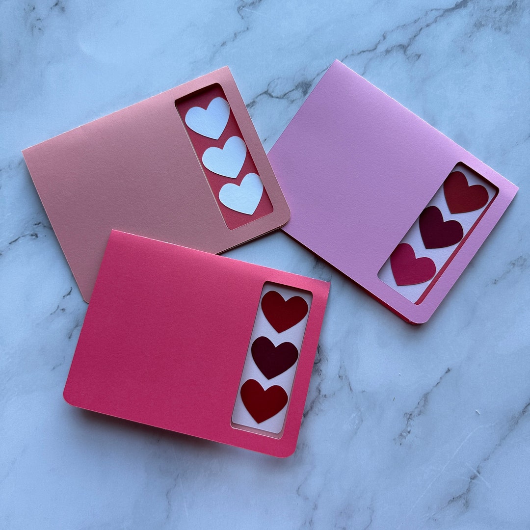 Heart Note Cards - Set of 3 - Blank Inside - Love Notes - Valentine's ...