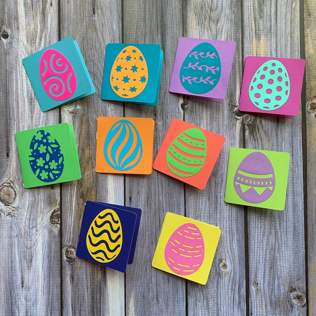 Easter Egg Mini Card Set: 10 Unique Designs - Etsy