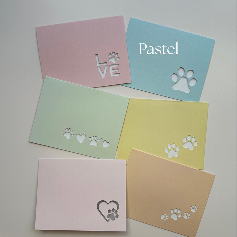 Pet Paw Print Cards: Set of 6 - Etsy