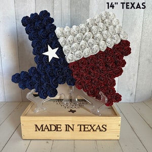 Texas Flag Sign Rolled Paper Flower Design Lonestar State Texas Wall ...