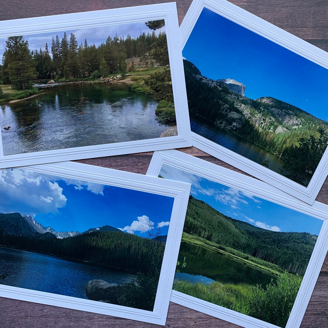 Water Photo Cards Pond Lake Mountains Set of 4 Note Cards Water ...