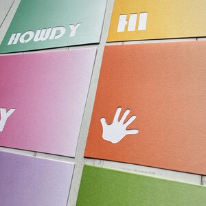 Hello Cards - Set of 6 - Blank Inside - Hello - Hi-ya - Howdy - Wave ...