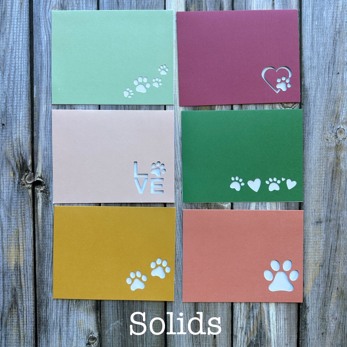 Pet Paw Prints Custom Cut Note Cards Set of 6 Blank Inside - Etsy