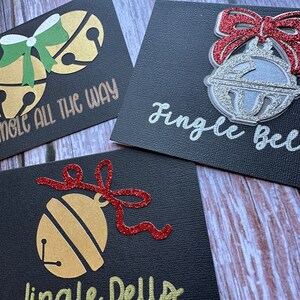 Jingle Bell Cards Set of 3 Christmas Cards Layered Paper Design - Etsy