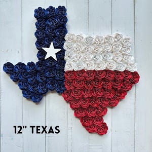 Texas Flag Sign: Rolled Paper Flower Wall Decor - Etsy