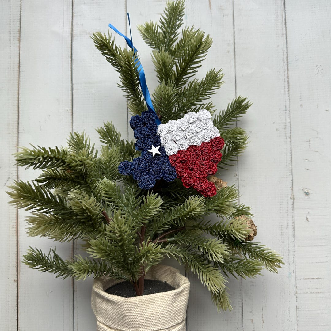 Texas Flag Ornament - Rolled Paper Flower Design - Lonestar State ...