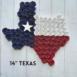 Texas Flag Sign: Rolled Paper Flower Wall Decor - Etsy