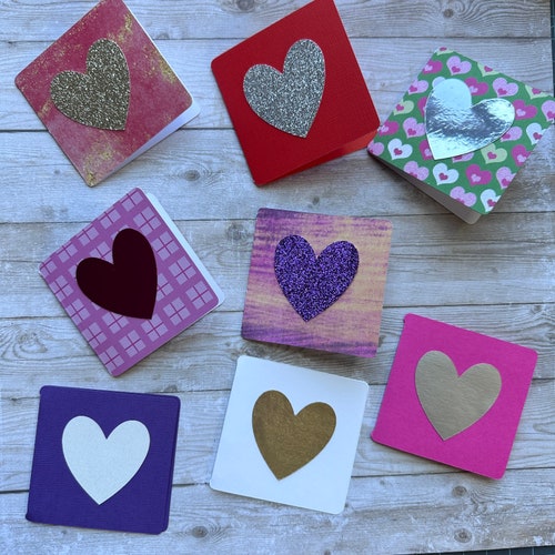 Assorted Heart Cards Set of 5 Valentine's Day Cards - Etsy