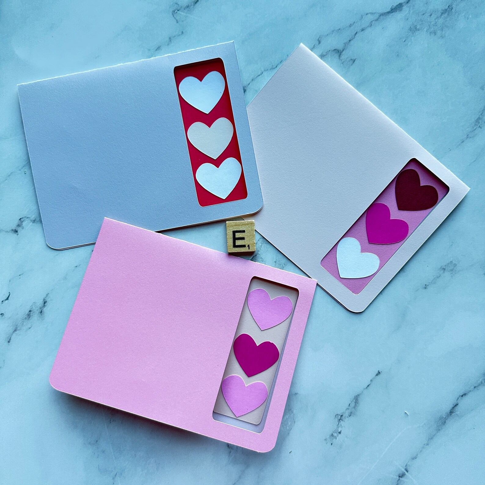 Heart Note Cards - Set of 3 - Blank Inside - Love Notes - Valentine's ...