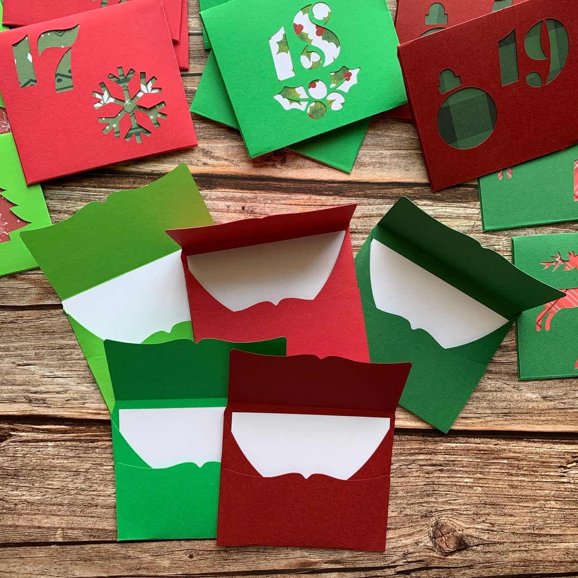 Christmas Advent Envelopes Set of 25 Gift Envelopes | Etsy