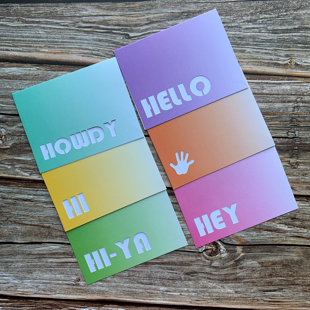Hello Cards Set of 6 Blank Inside Hello Hi-ya Howdy - Etsy