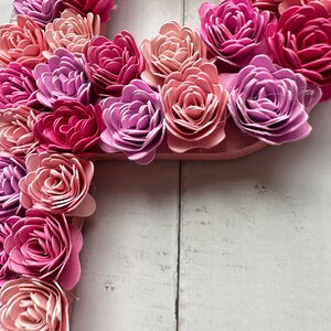Letter P Monogram - Rolled Flower Design - Shades of Pink - Etsy