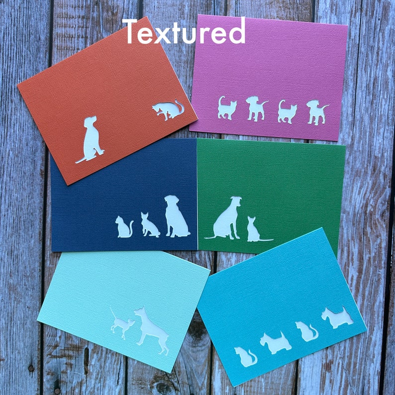 Cat and Dog Note Cards Set of 6 Blank Inside Pet Animal - Etsy