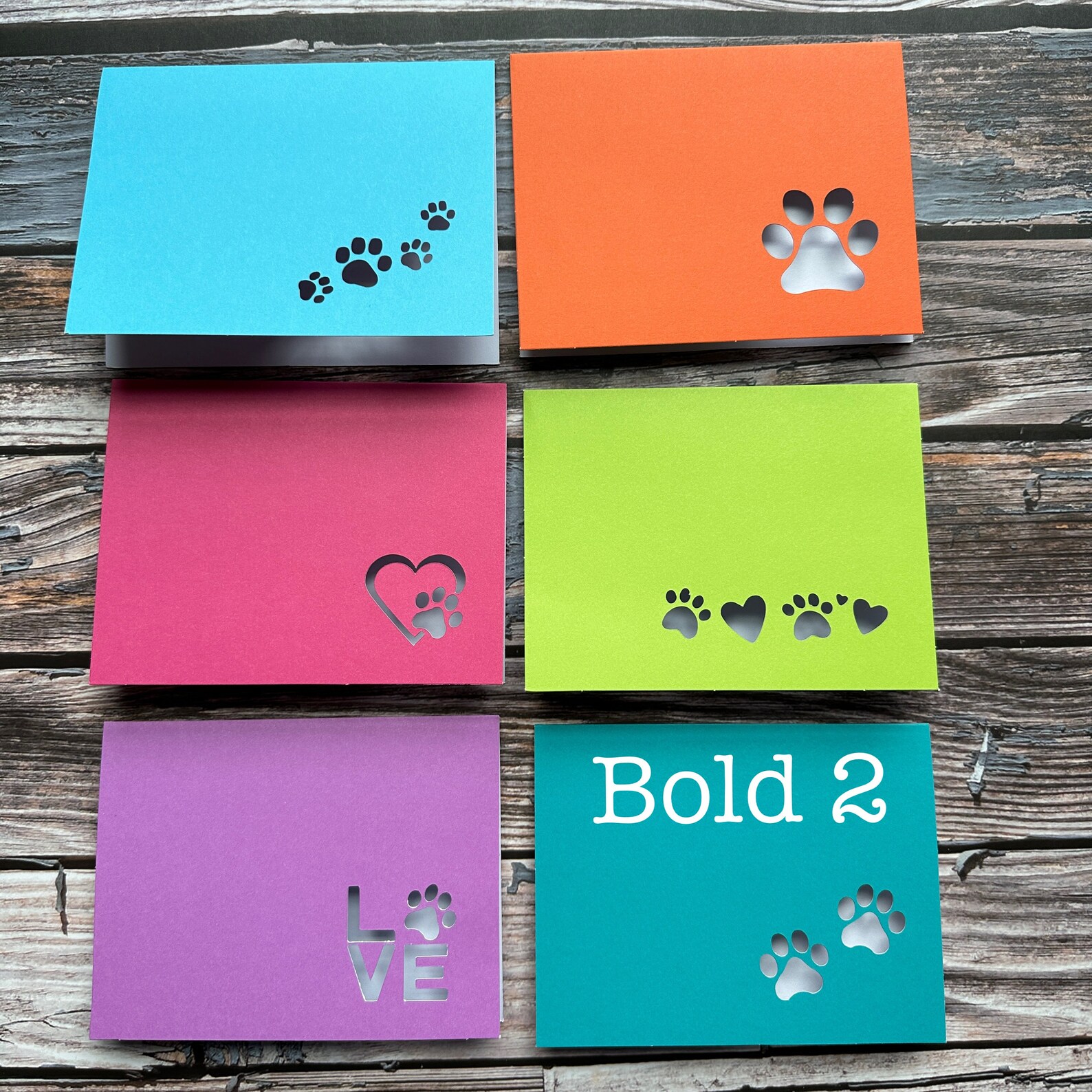 Pet Paw Prints Custom Cut Note Cards Set of 6 Blank Inside Dog Cat - Etsy