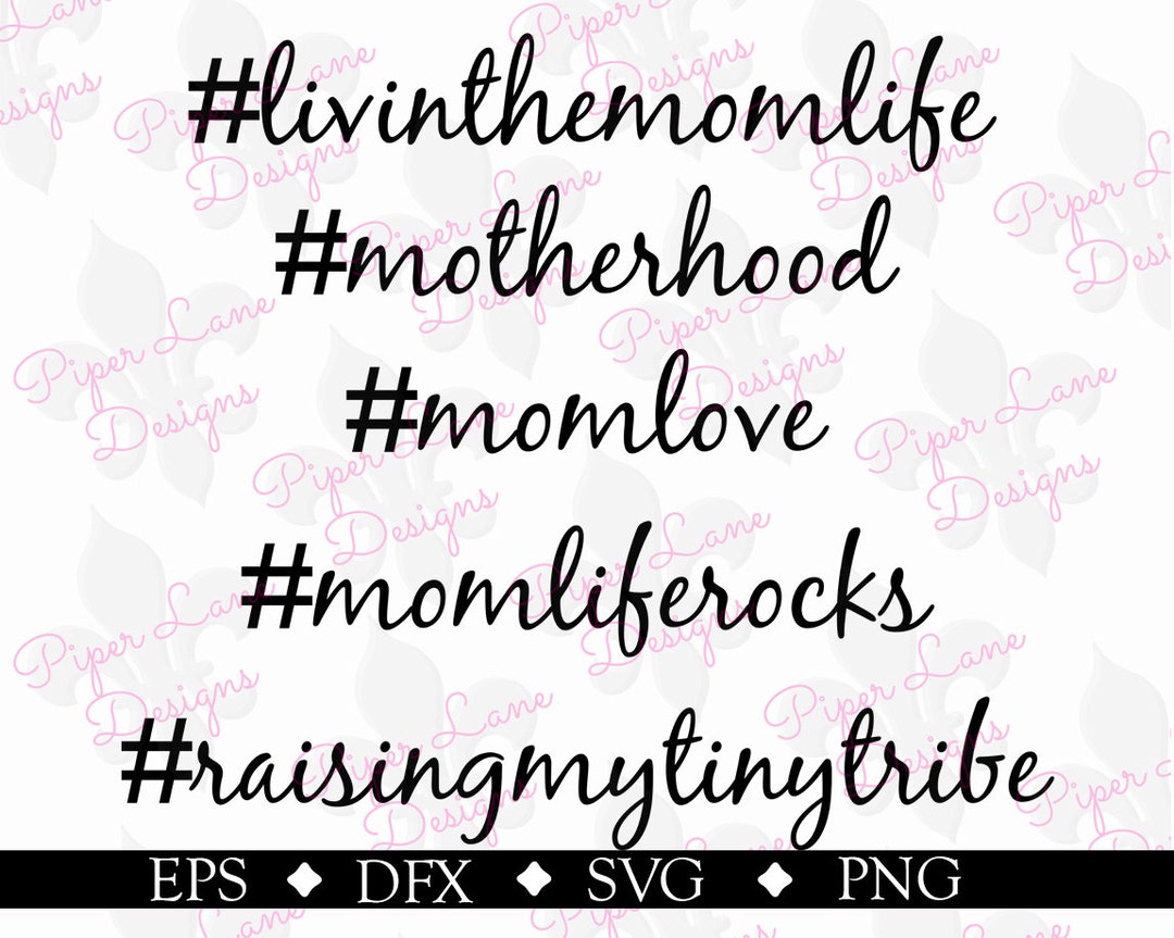 Mom Hashtags SVG - Etsy