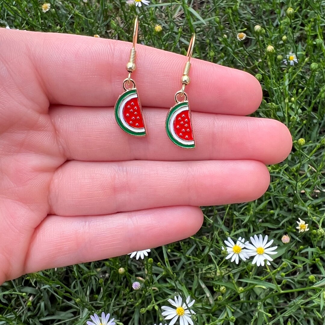 Hypoallergenic Watermelon Wedge Dangle Earrings for Sensitive Ears ...