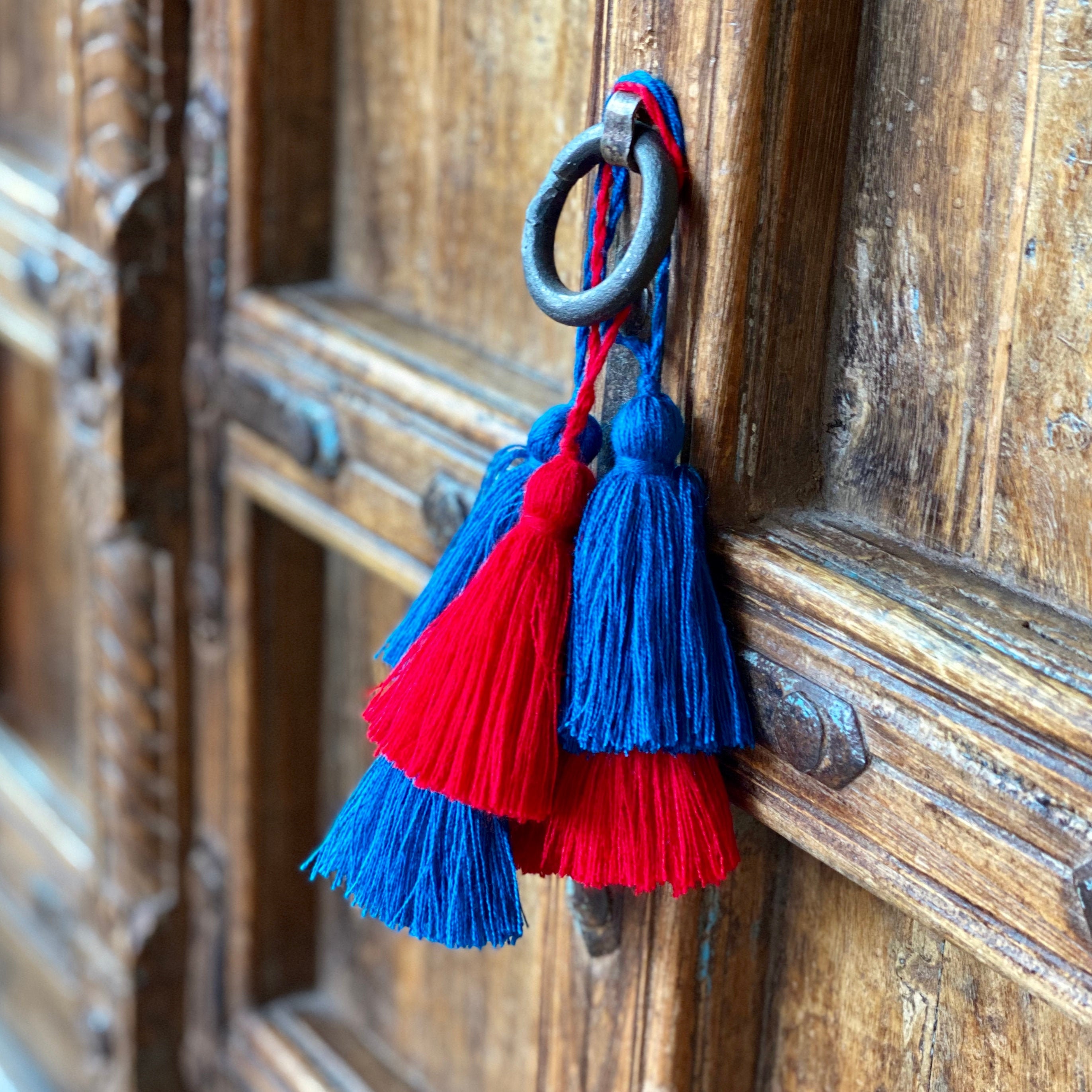 Teal Blue Tassel with Festive Red Handmade Tassels Keepsake | Etsy