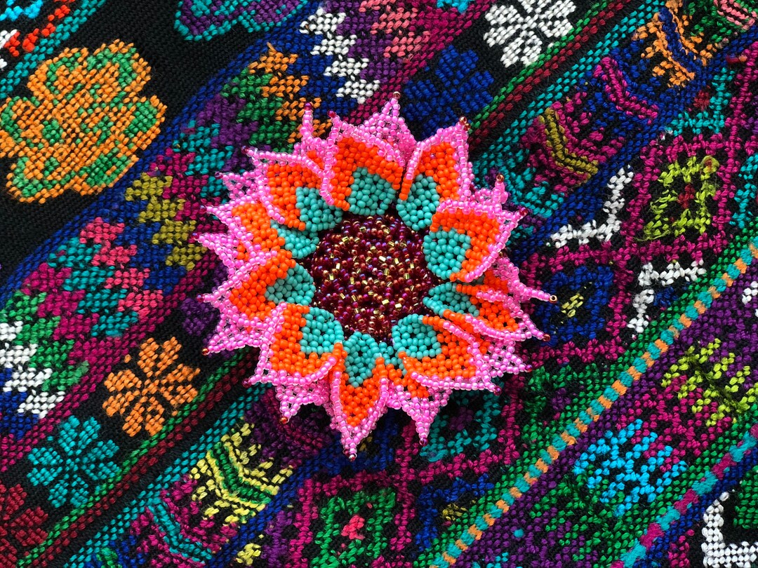 Flower Blouse Pin, Multi Color Spring Colors, Handmade in Guatemala ...