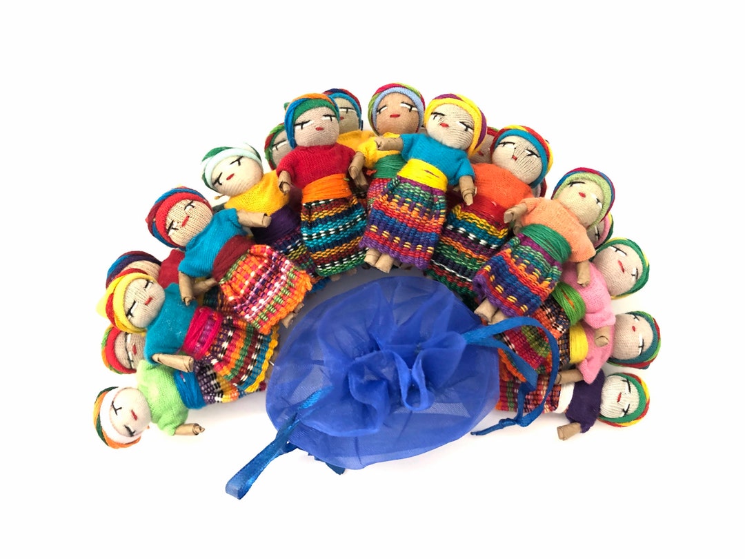 25 Fine Worry Dolls in a Bag, Handmade Dolls, Doll Collection, Worry ...