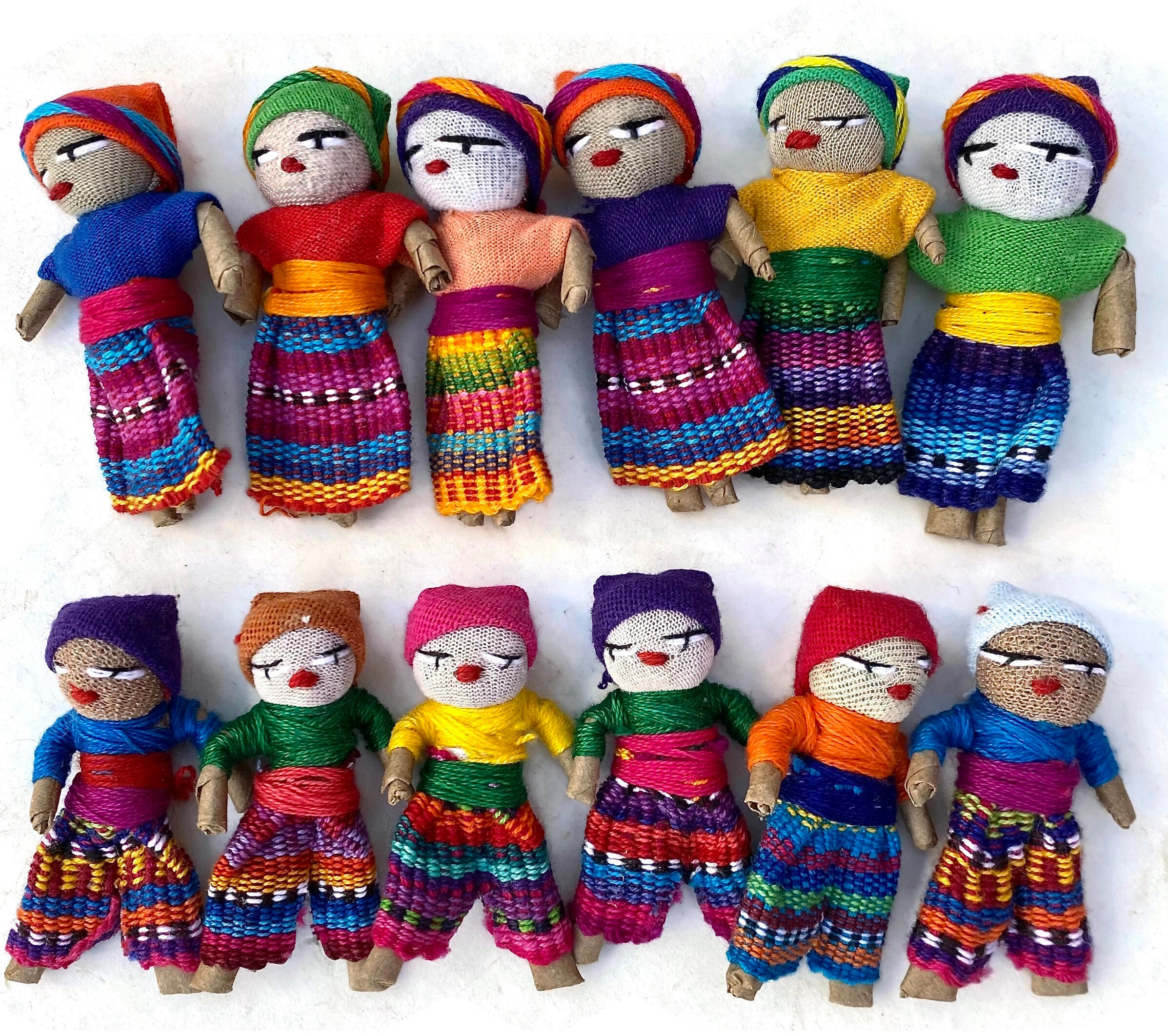 6 Boys and 6 Girl Fine Worry Dolls Handmade Doll Collection - Etsy