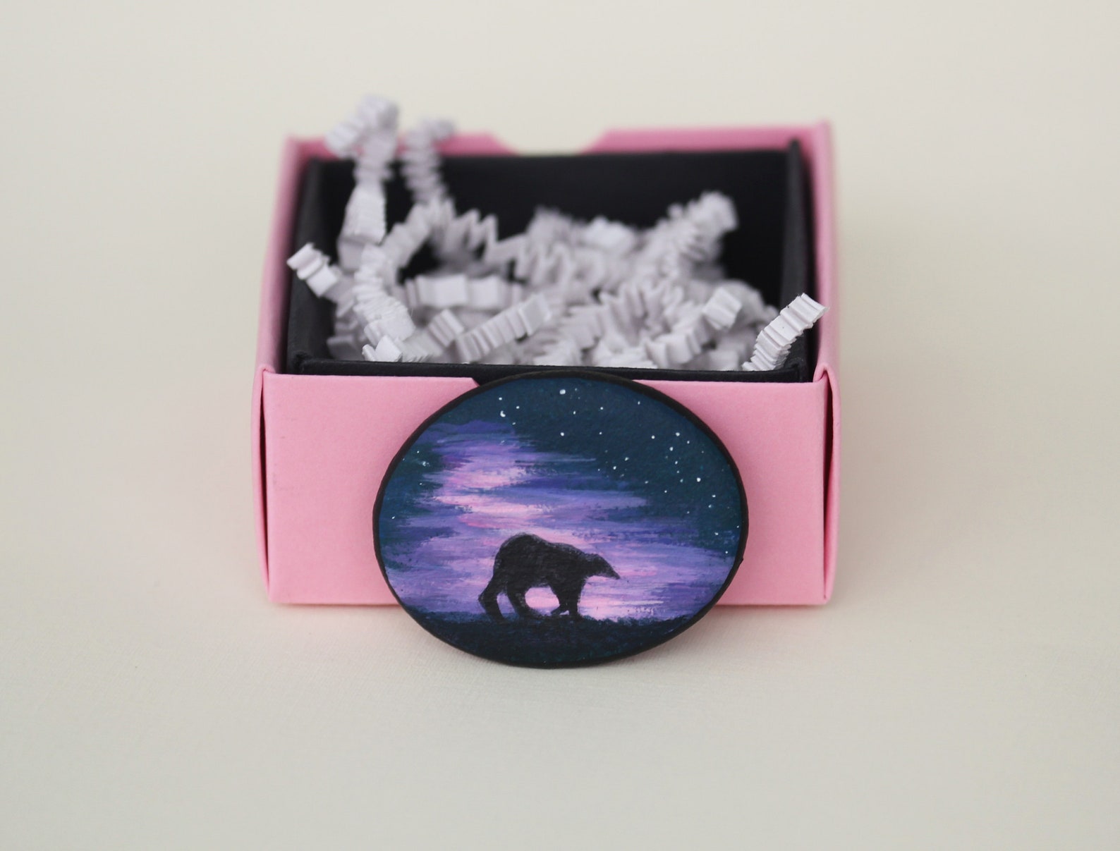 Polar Bear NORTHERN LIGHTS Painted Rock MAGNET - Etsy