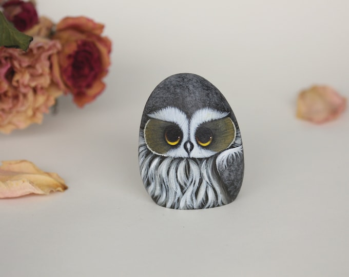 Sweet Little Owl Rock, Original Hand Painted, Owl Stone, Rock, by Wendy ...