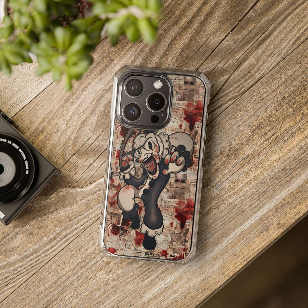 Art the Clown Terrifier Cartoon Bloody Newspaper Magnetic Clear Impact ...