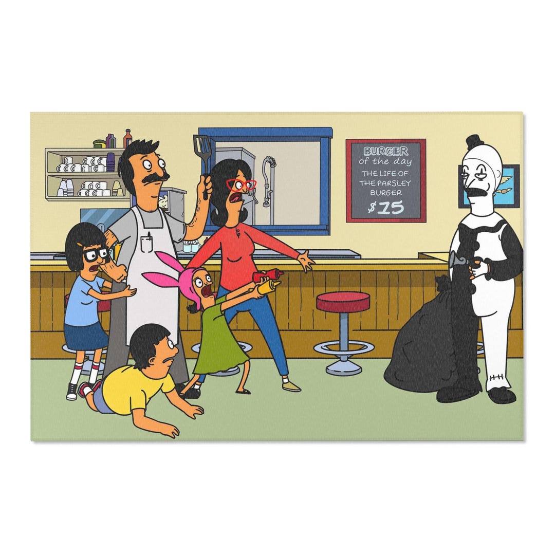 Terrifier Art Meets Bobs Burgers Area Rugs - Etsy