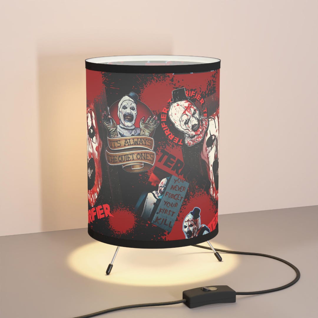 Terrifier Art the Clown Tripod Lamp With High-res Printed Shade, USCA ...