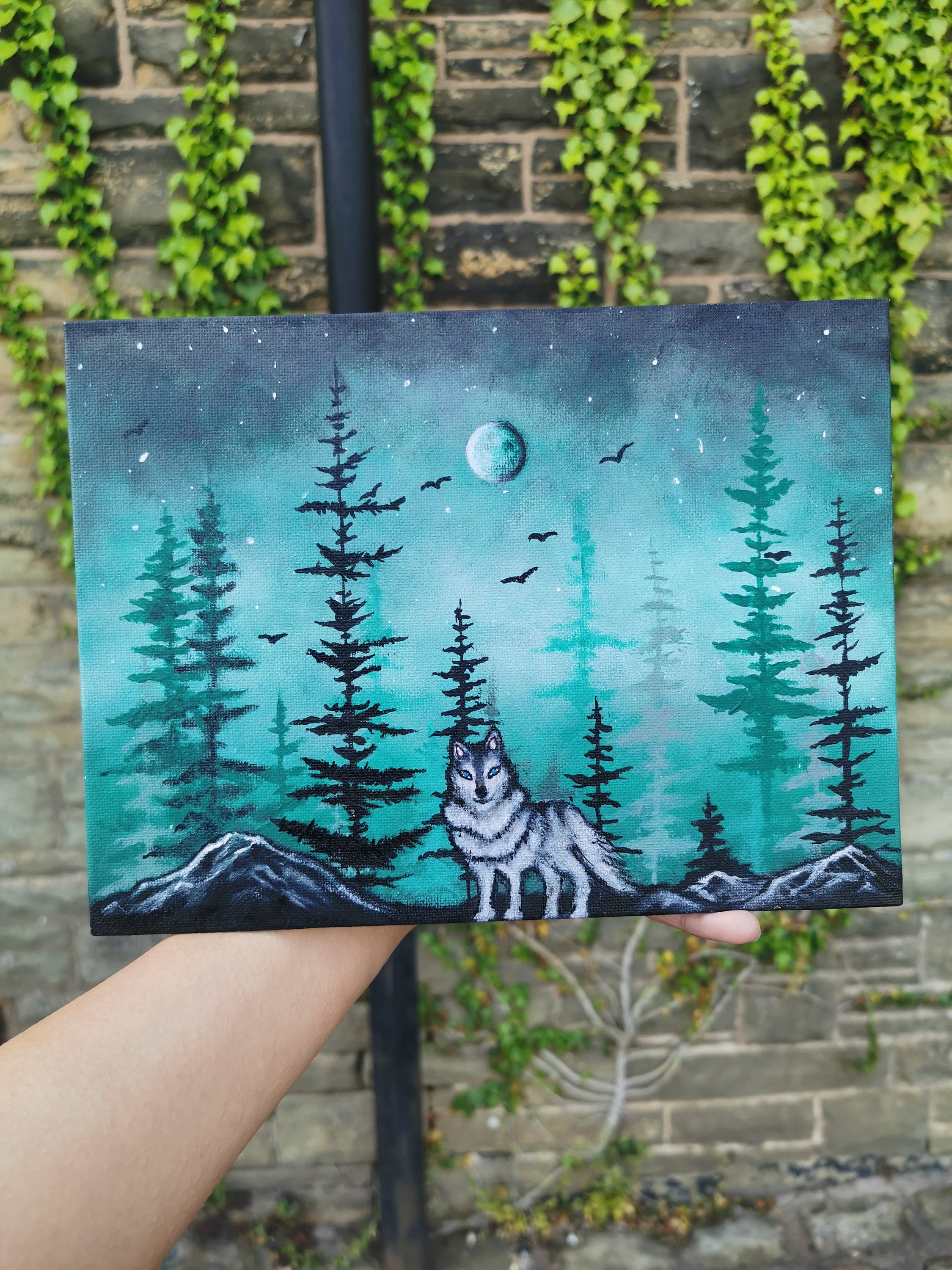 Forest Wolf - Canvas Board Painting - Etsy