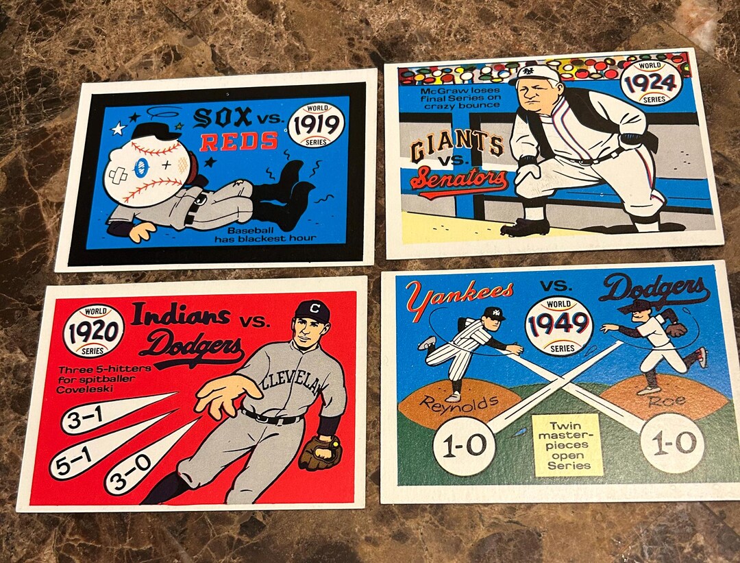 World Series 1919, 1920, 1924 and 1949 Baseball Cards, 1970 Fleer ...
