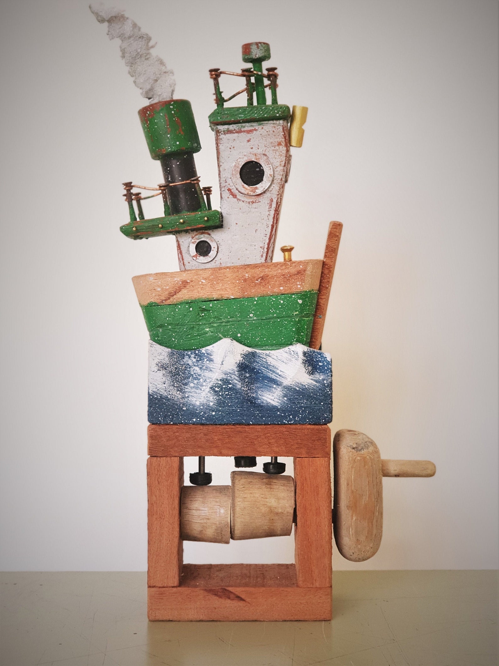 Nautical Boat Automaton Mechanical Kinetic Art Reclaimed | Etsy