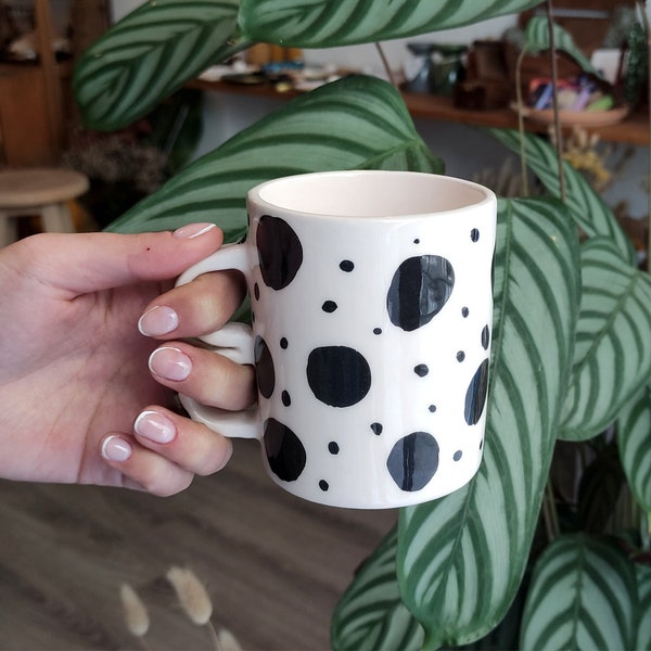 Polka Dot Coffee Cup - Etsy