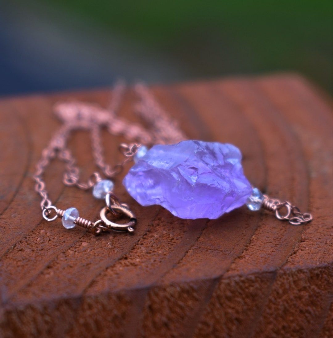 Holistic Crystal Necklace Stress Relief Gifts Raw Amethyst Healing ...