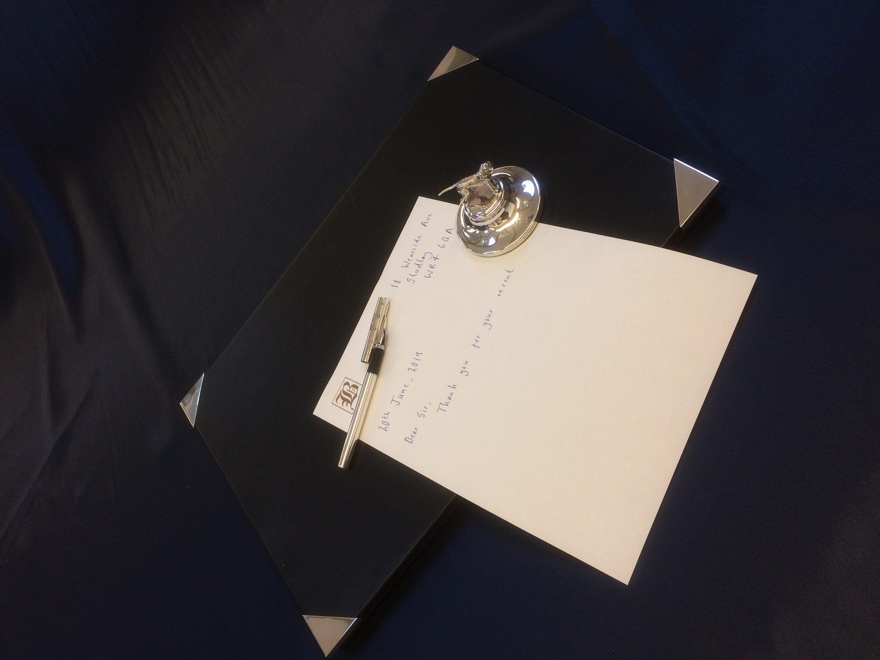 Desk Writing Board With Leather and Silver Corners by Kitney & Co - Etsy UK