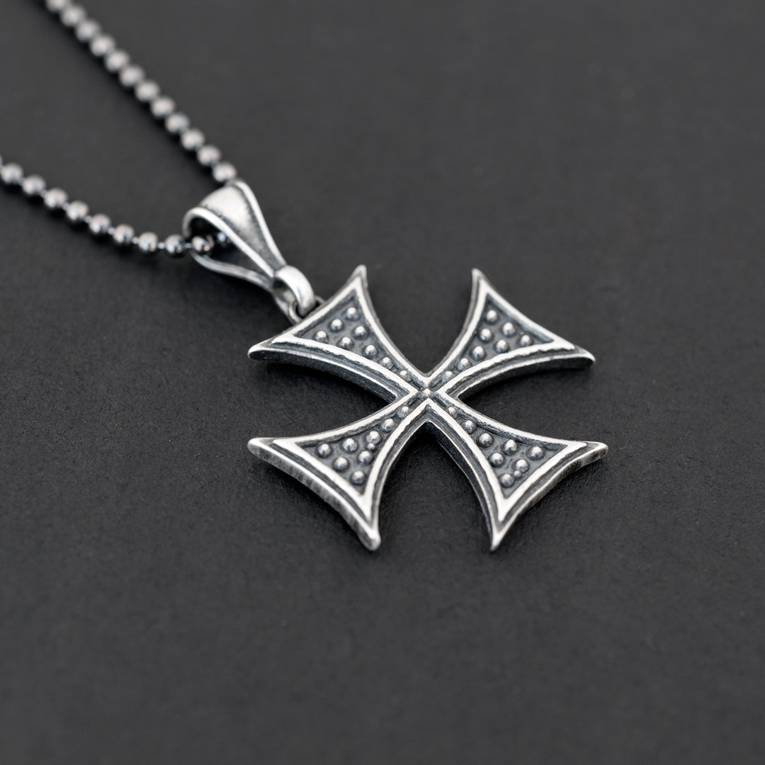 Sterling Silver Chain Necklace Iron Cross for Men Necklace Cross ...