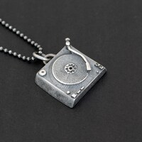 14K Gold Plated DJ Necklace: Sterling Silver Music Jewelry - Etsy