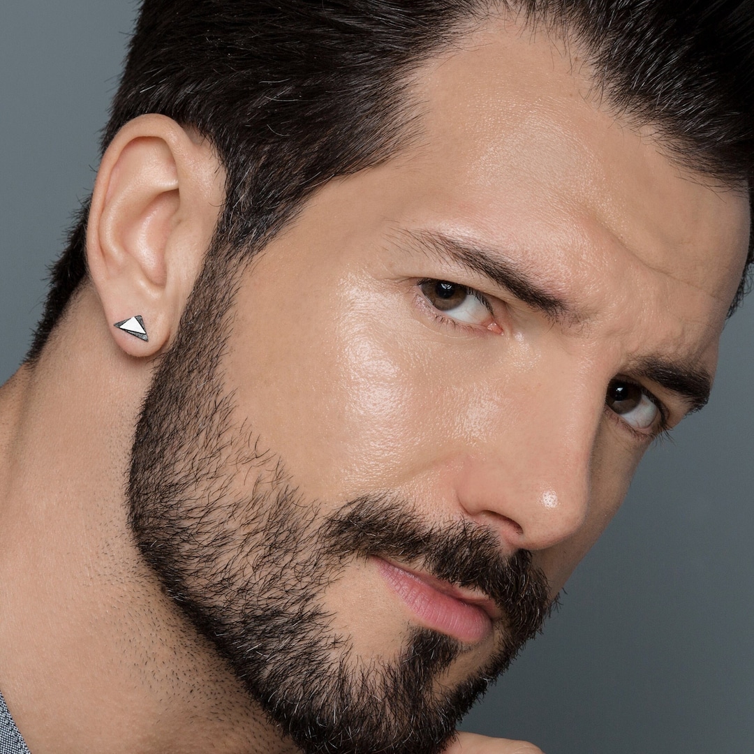 Sterling Silver Triangle Stud Earrings for Men | Geometric Design Best ...