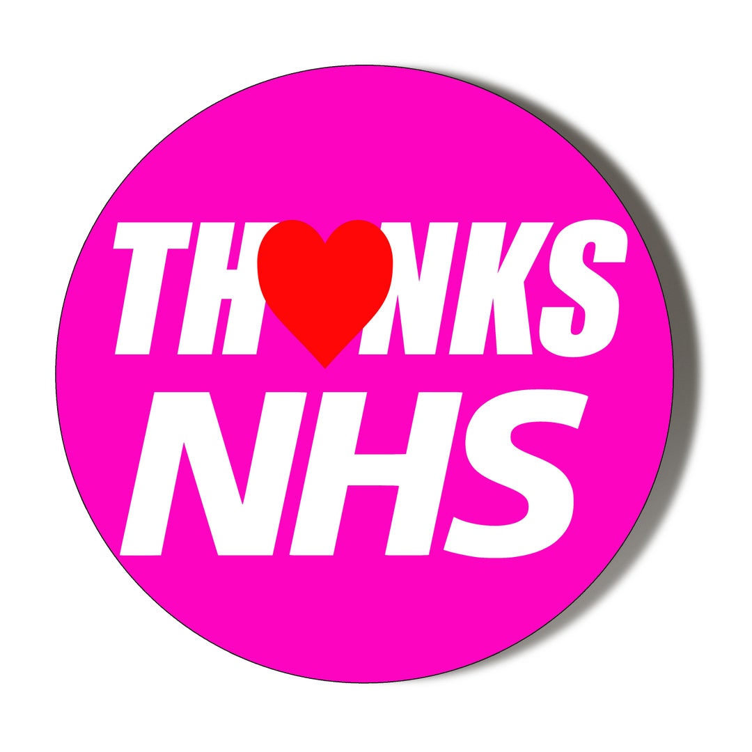 THANKS NHS Pink Button Badge 4 Various Sizes Available - Etsy