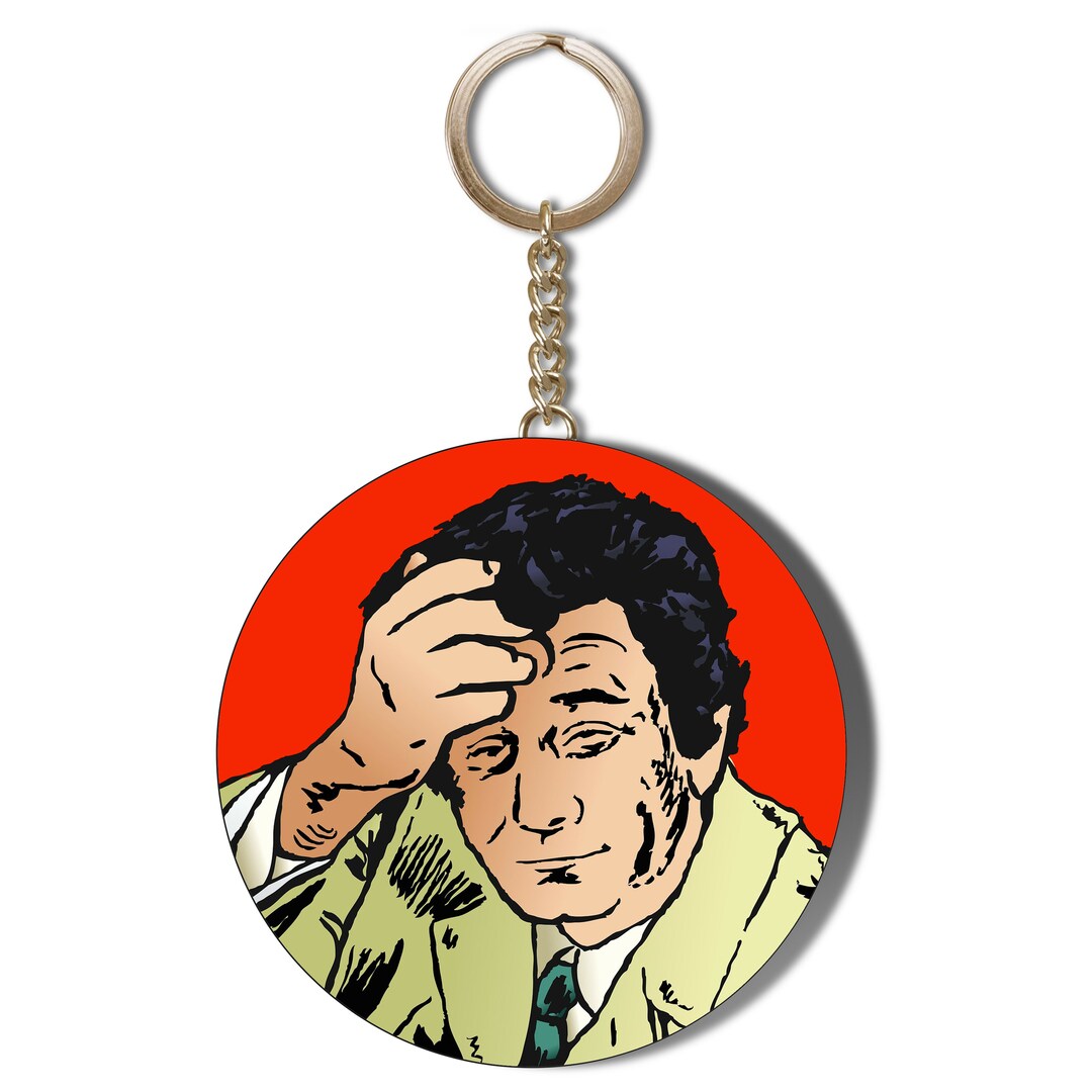COLUMBO One More Thing Red Retro 58mm Round Keyring (5 Keyring ...