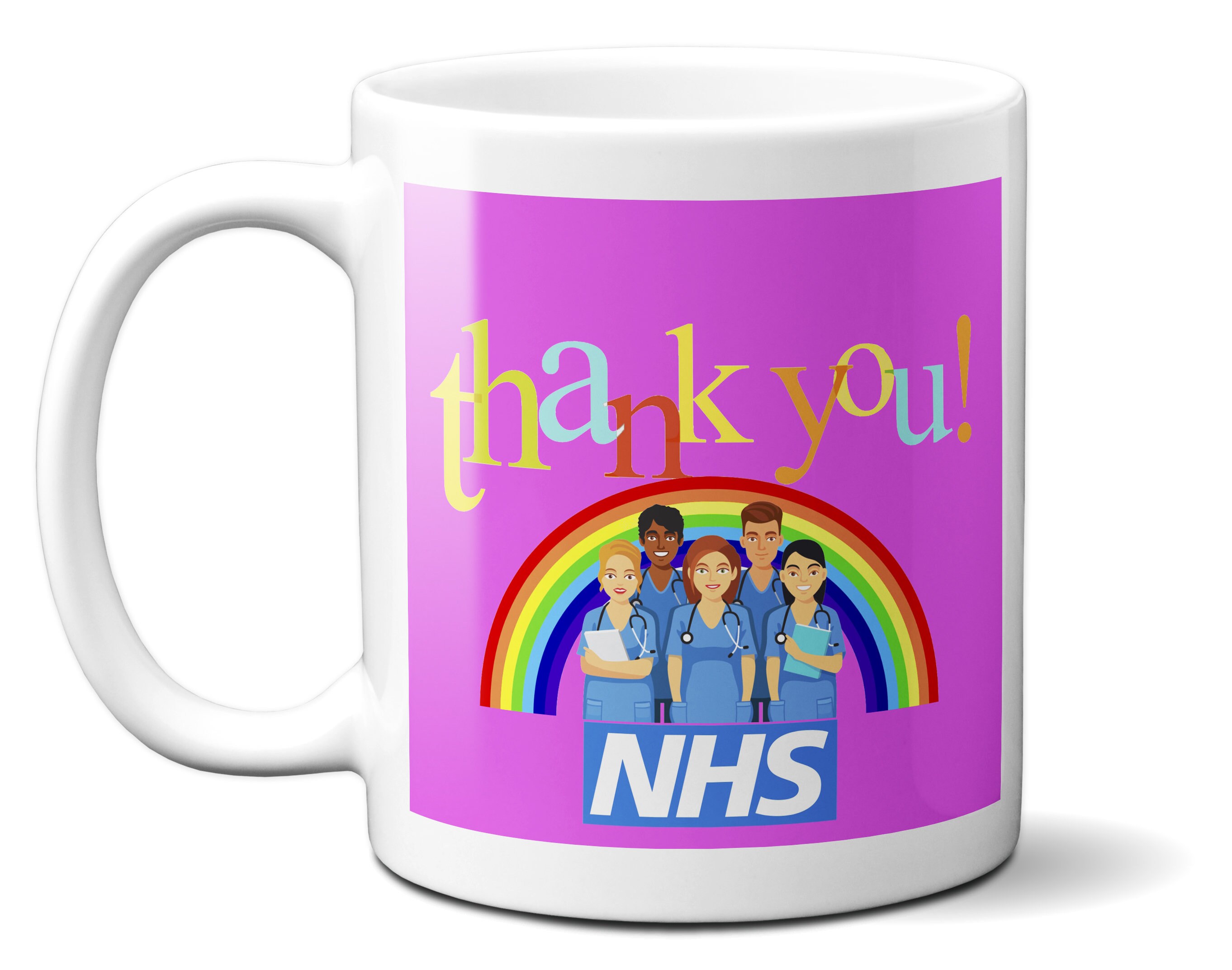 NHS Thank You Cartoon Doctors &nurses Pink Novelty 2 tamaños ...