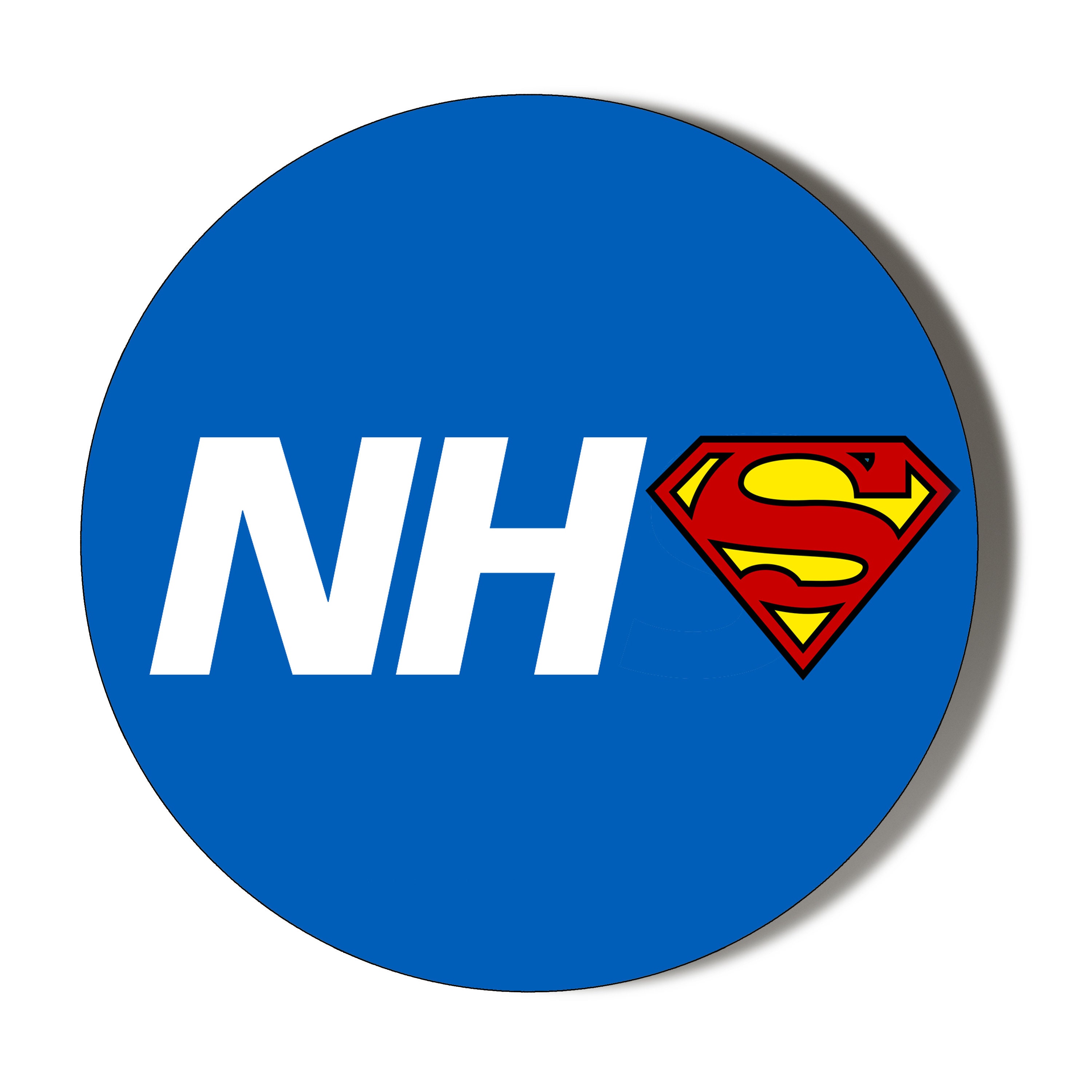 NHS SUPERHERO Blue Button Badge 4 Various Sizes Available - Etsy UK