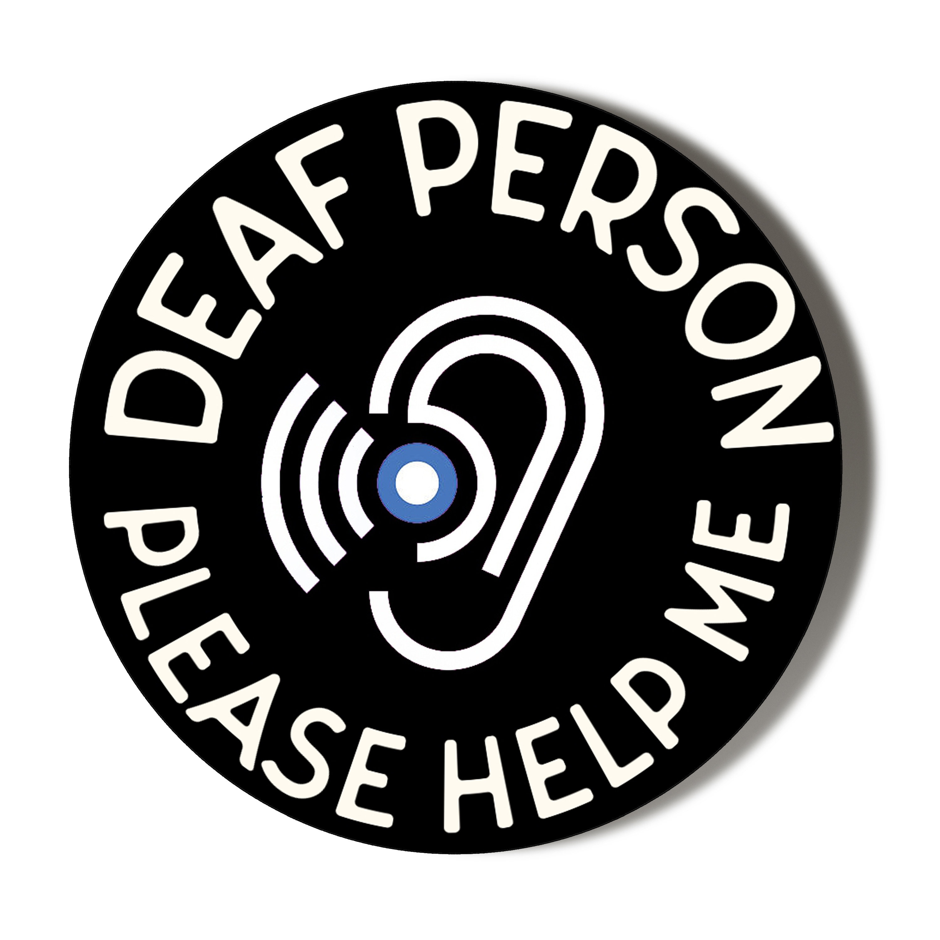 DEAF PERSON Lip Reader Black Button Badge (4 Various Sizes Available ...