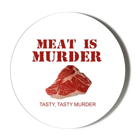 MEAT IS MURDER Vegetarian Vegan Button Badge 4 Various Sizes | Etsy