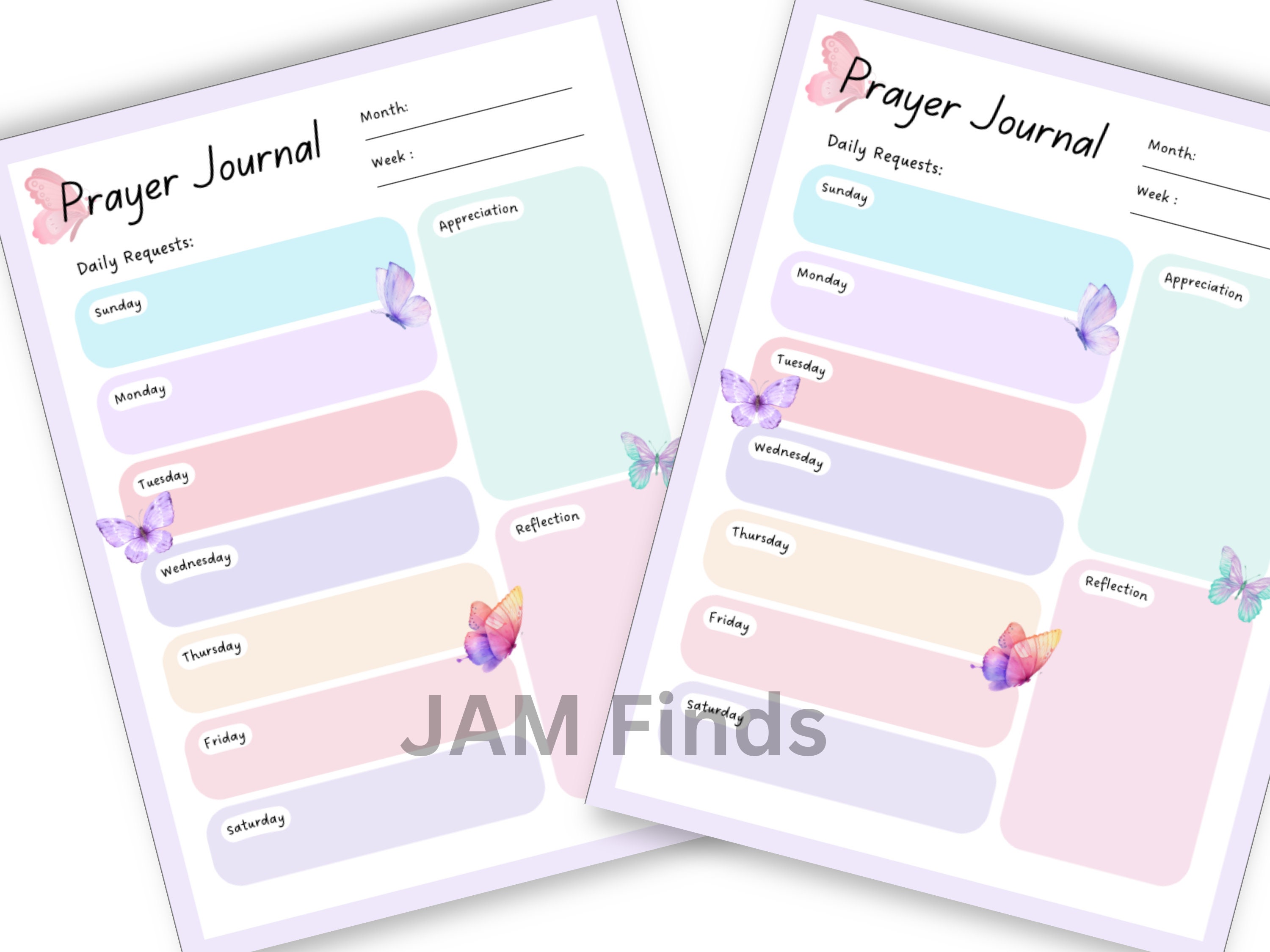 Daily Prayer Journal Digital Printable Instant Download Letter 8 1 2