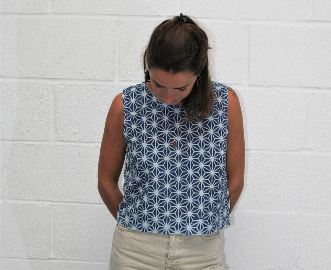 Sleeveless Top / Crop Top / Indian Block Print / Indian Fabric Top ...
