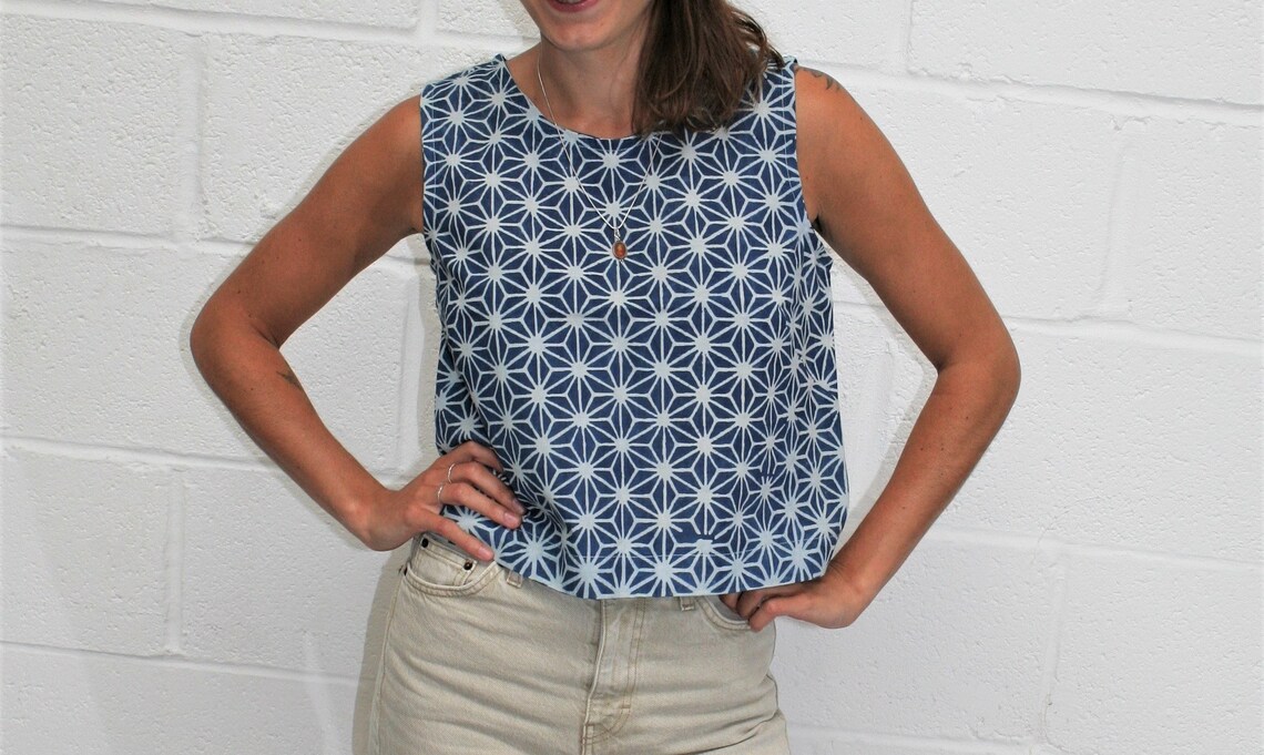 Sleeveless Top / Crop Top / Indian Block Print / Indian Fabric Top ...