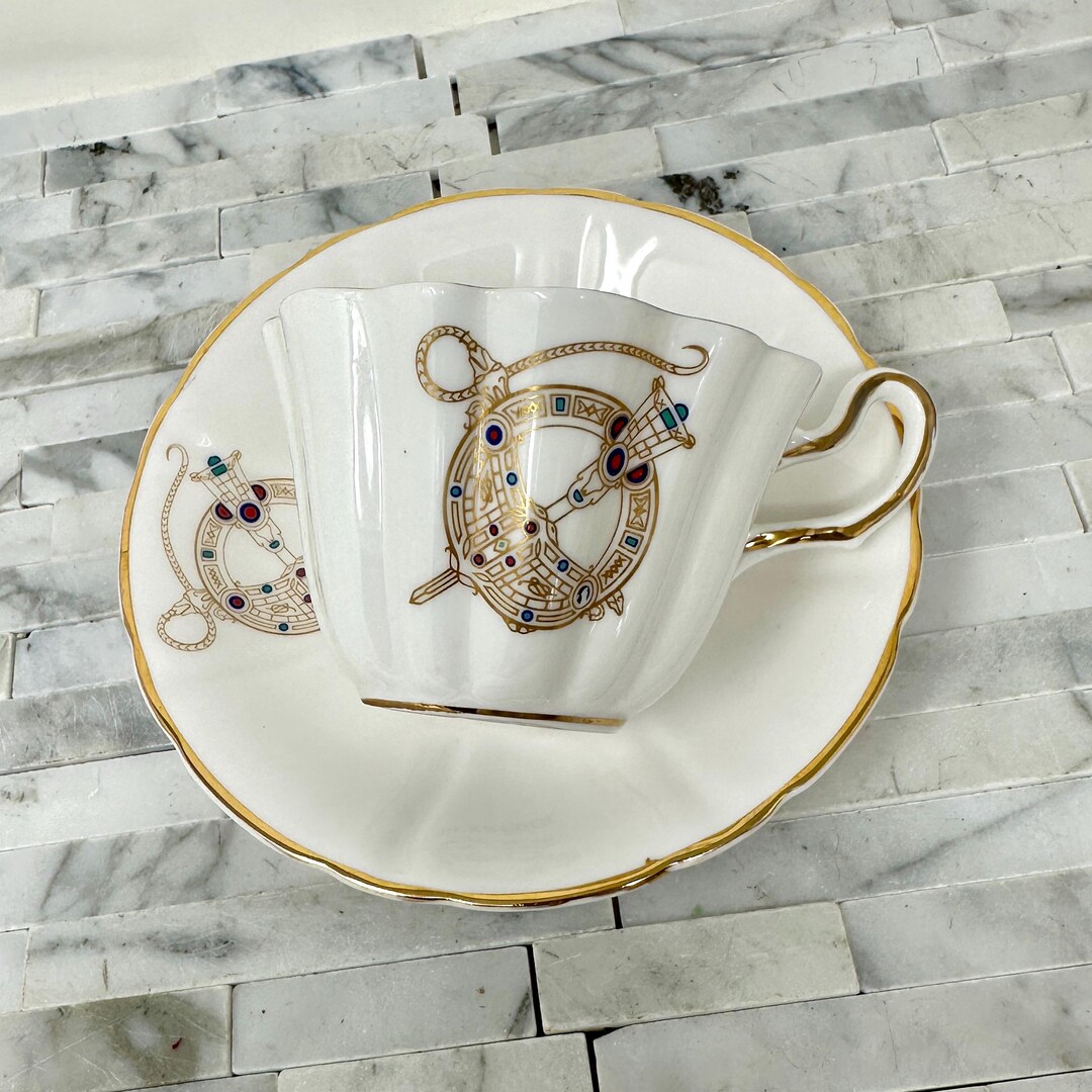 Royal Tara Tara Brooch Teacup Saucer Set, Vintage Scalloped Rim Irish ...